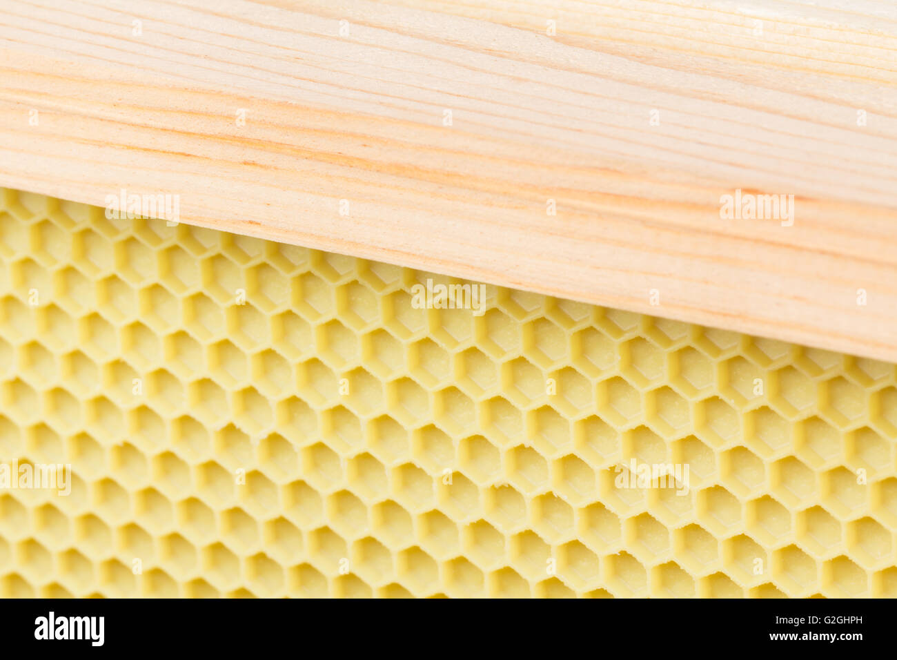Background of new waxed plastic beehive foundation and frame Stock ...