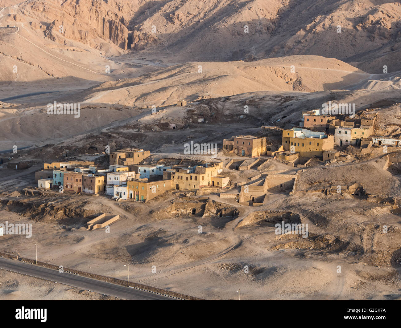 Typical Egyptian houses on the West bank of the River Nile in Luxor ...