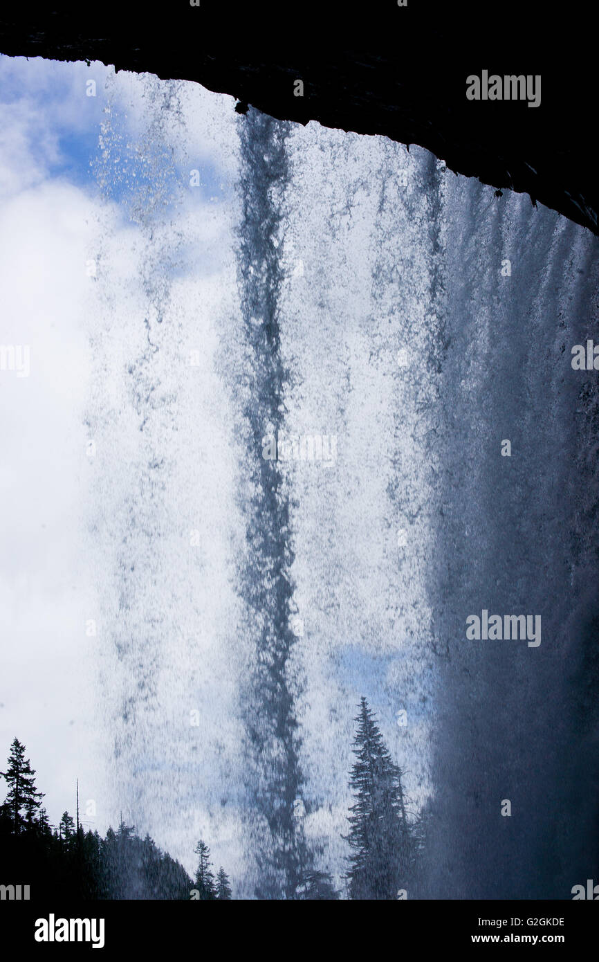 Waterfall with Trees in Background Stock Photo - Alamy