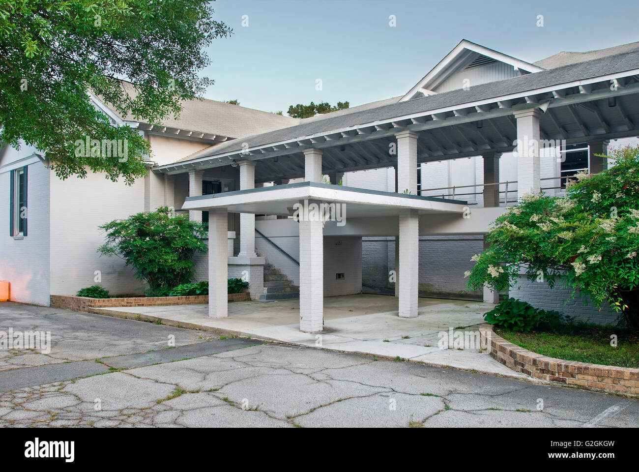 Building Entrance with Portico Stock Photo - Alamy