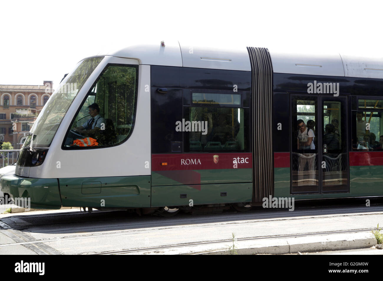 Passengers on the ATAC SpA tram in Rome, Italy. In 2009 ATAC SpA ...