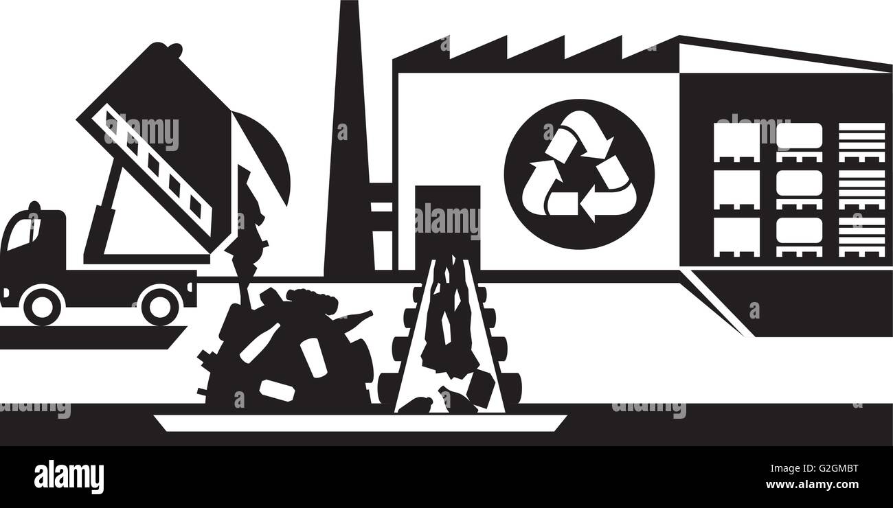 Waste recycling plant - vector illustration Stock Vector Image & Art - Alamy