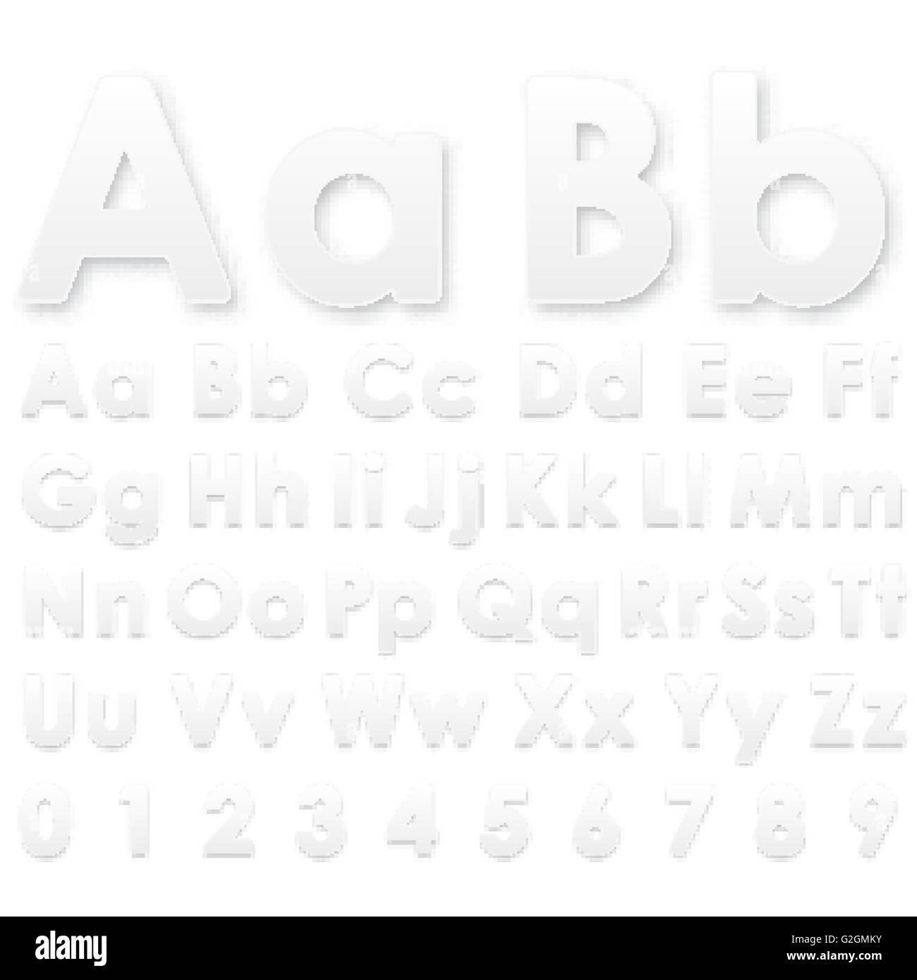 Alphabet gray pseudo 3d letters on a white Stock Vector Image & Art - Alamy