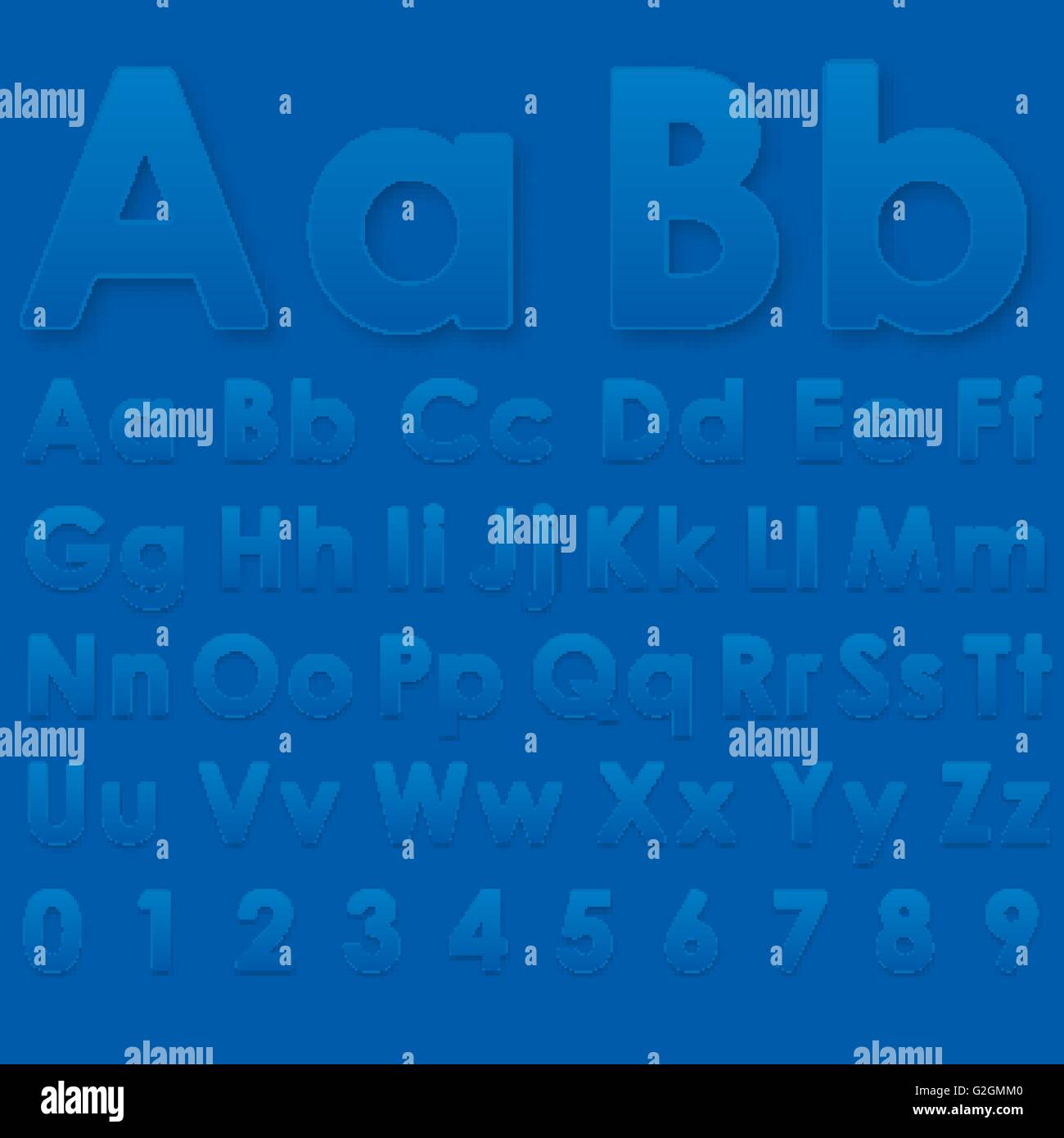 Alphabet pseudo 3d letters on a blue Stock Vector Image & Art - Alamy