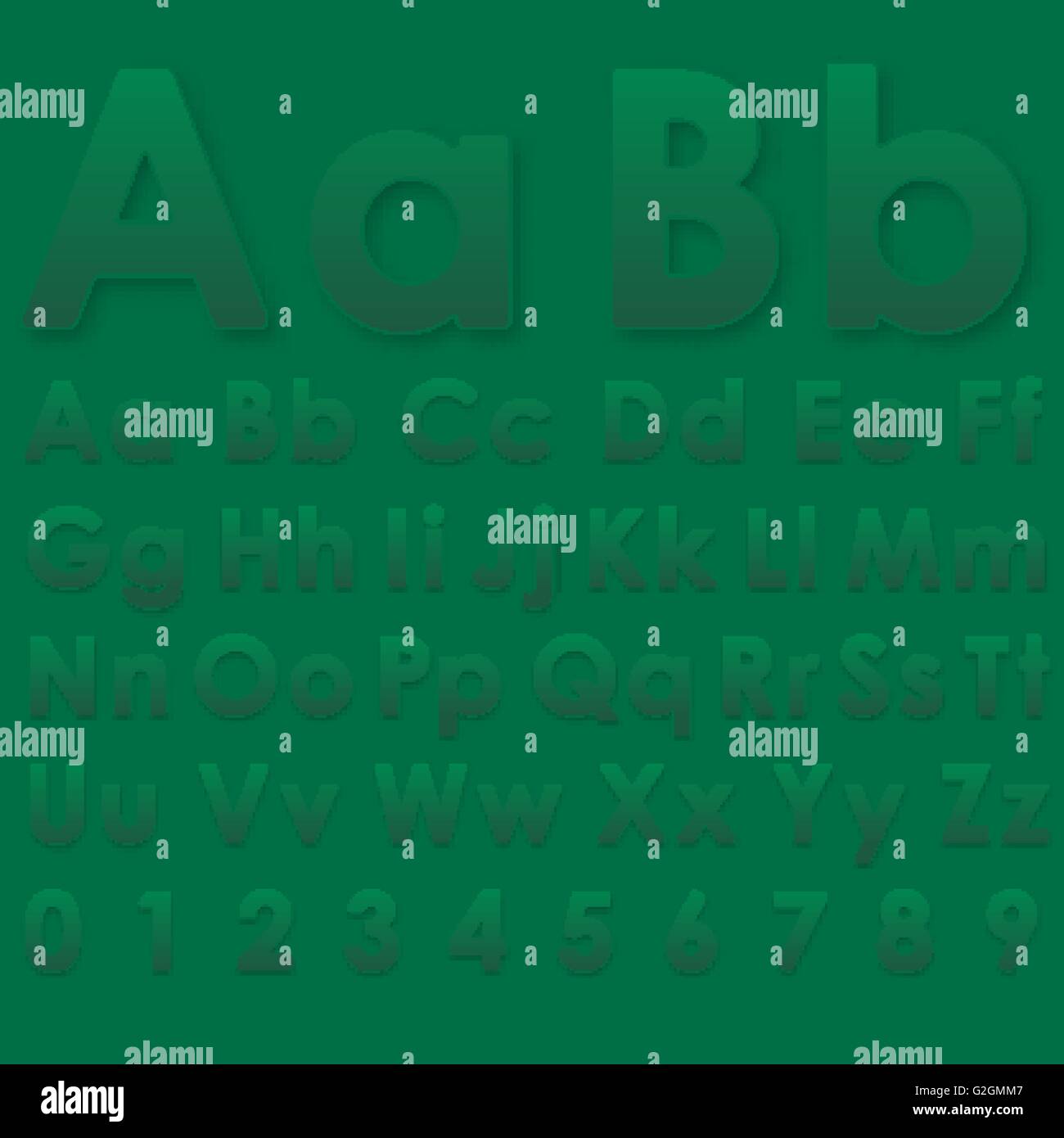 Alphabet pseudo 3d letters on a green Stock Vector Image & Art - Alamy