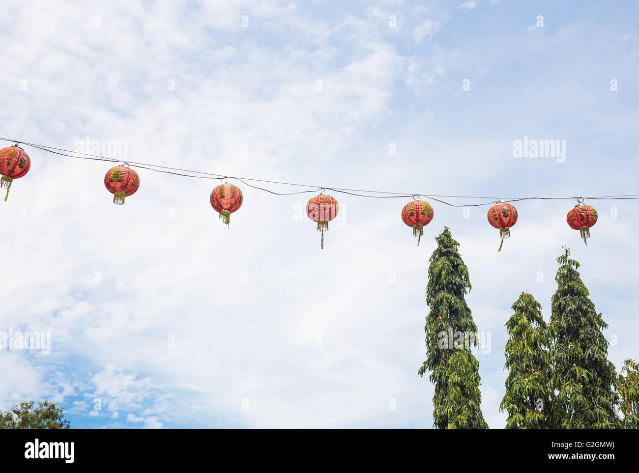 Festive chinese red lantern decorations Stock Photo - Alamy