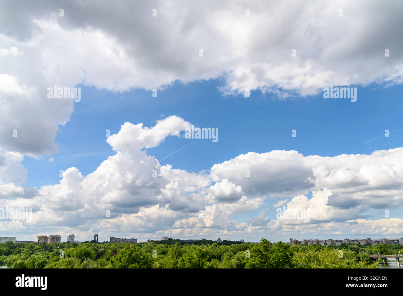 Bucharest City Skyline View From Youths Park (Parcul Tineretului) With ...