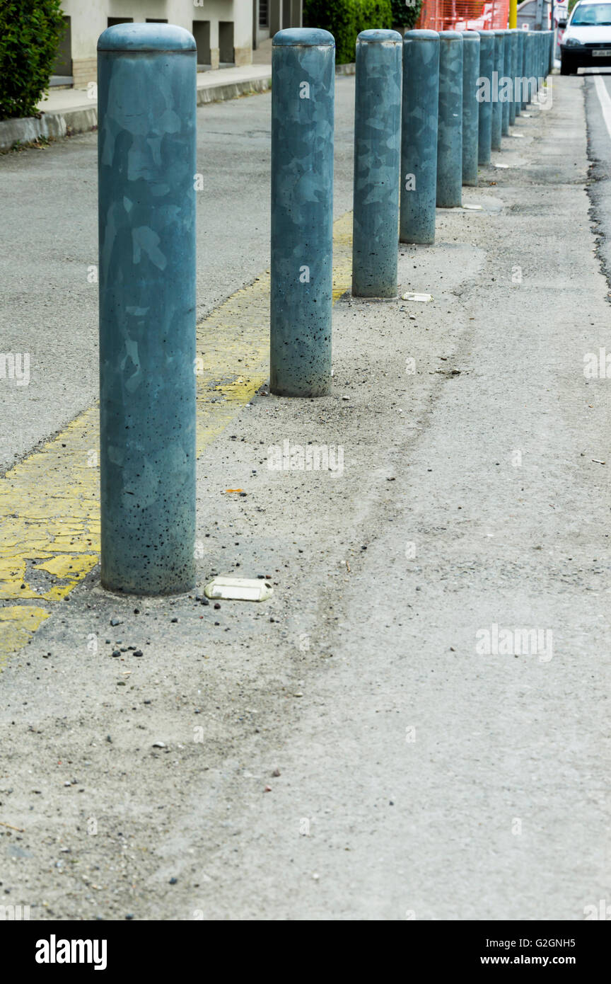 Series of traffic poles Stock Photo - Alamy