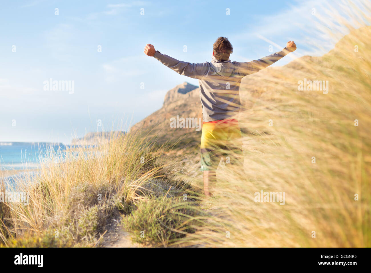 Free active man enjoying beauty of nature Stock Photo - Alamy