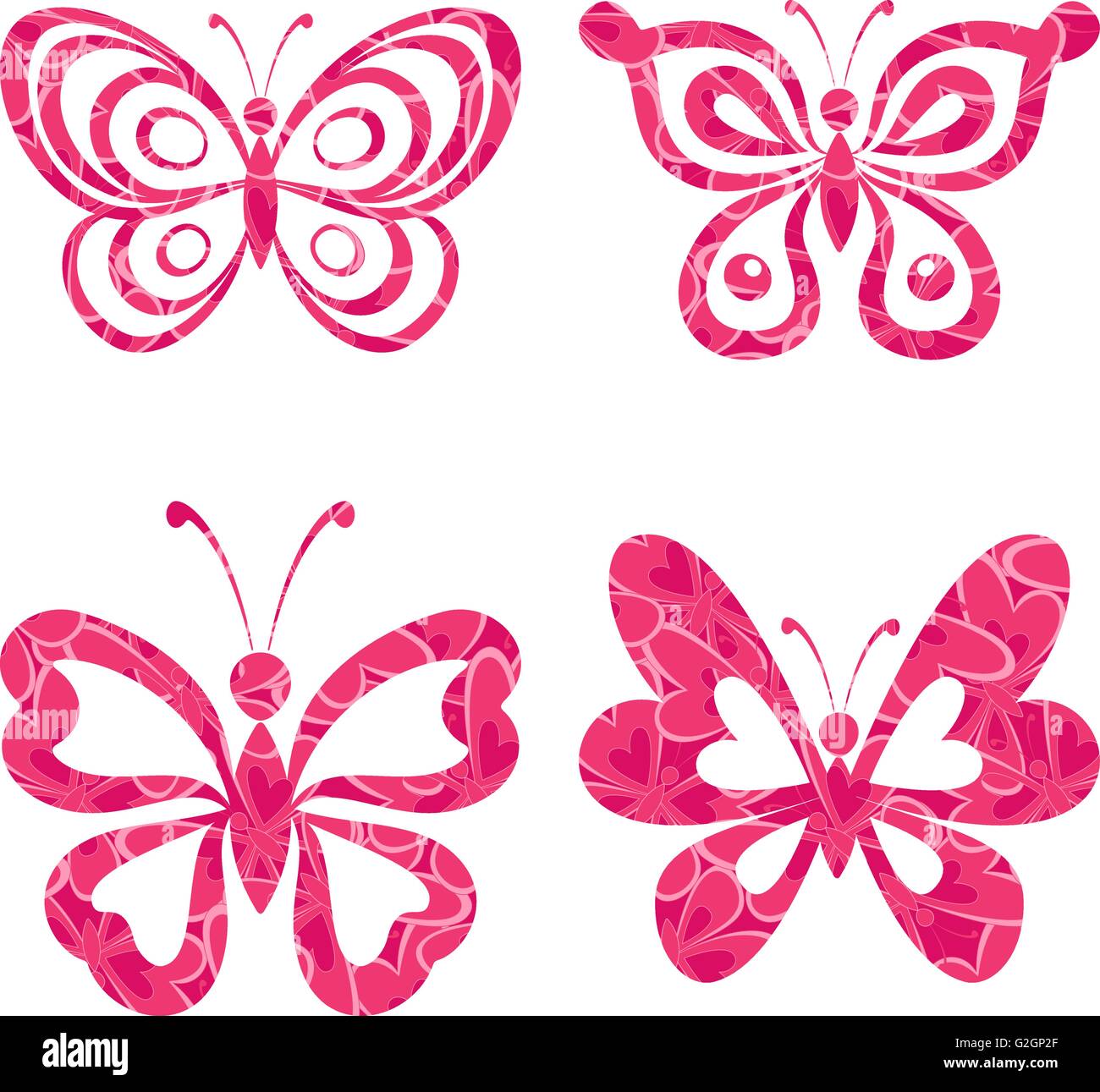 Set butterflies with pattern Stock Vector Image & Art - Alamy