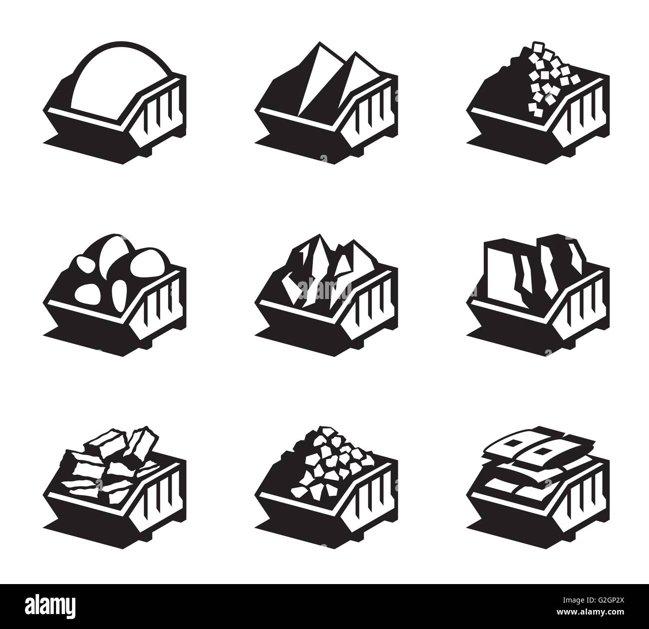 Containers with building materials - vector illustration Stock Vector ...