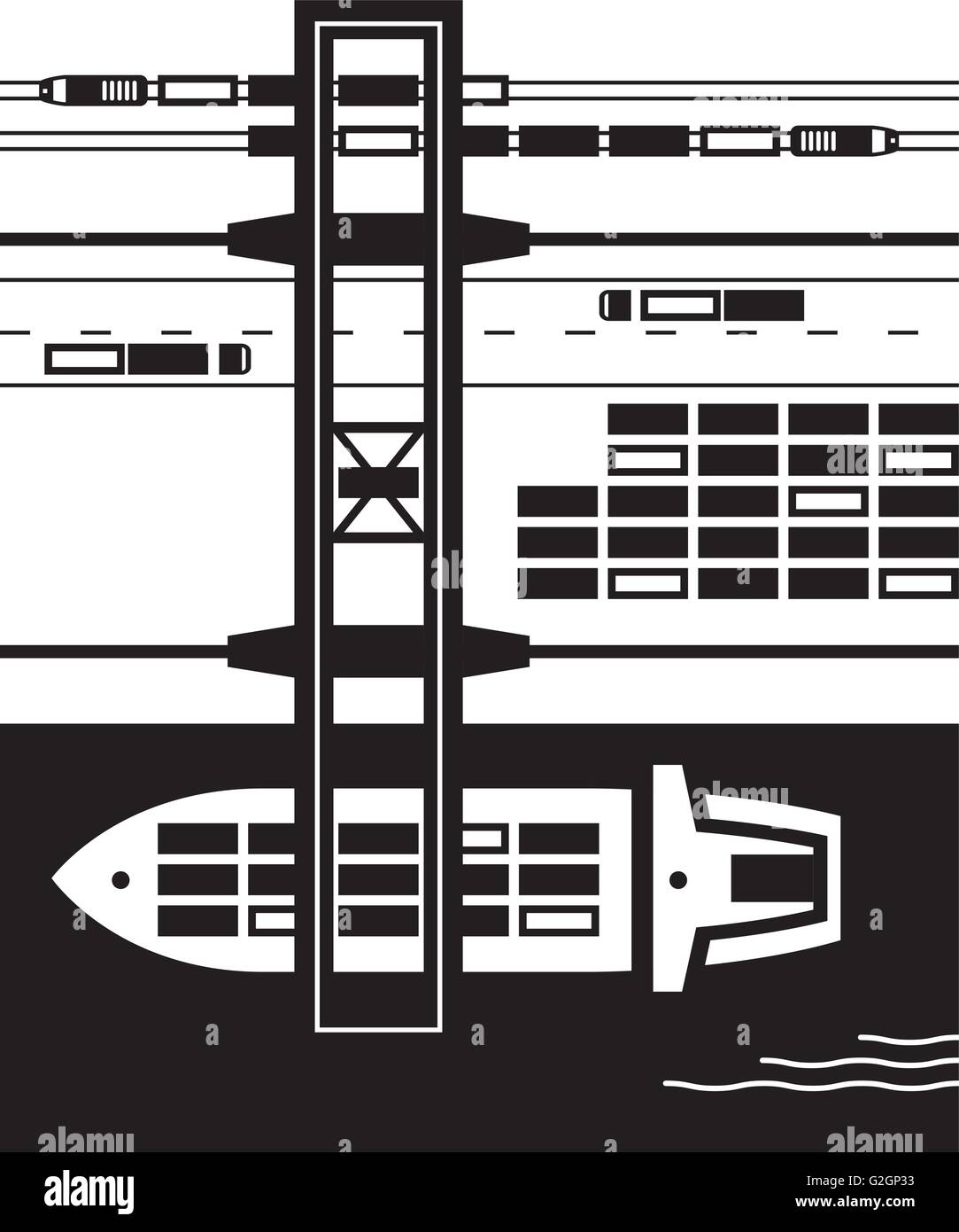 Port terminal railway Stock Vector Images - Alamy