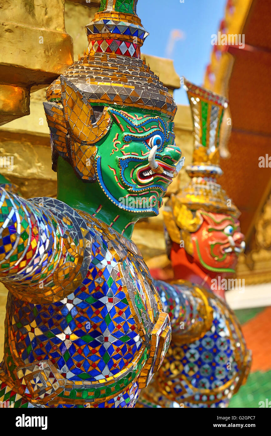 Yaksha Demon Statue at Wat Phra Kaew Temple complex of the Temple of ...