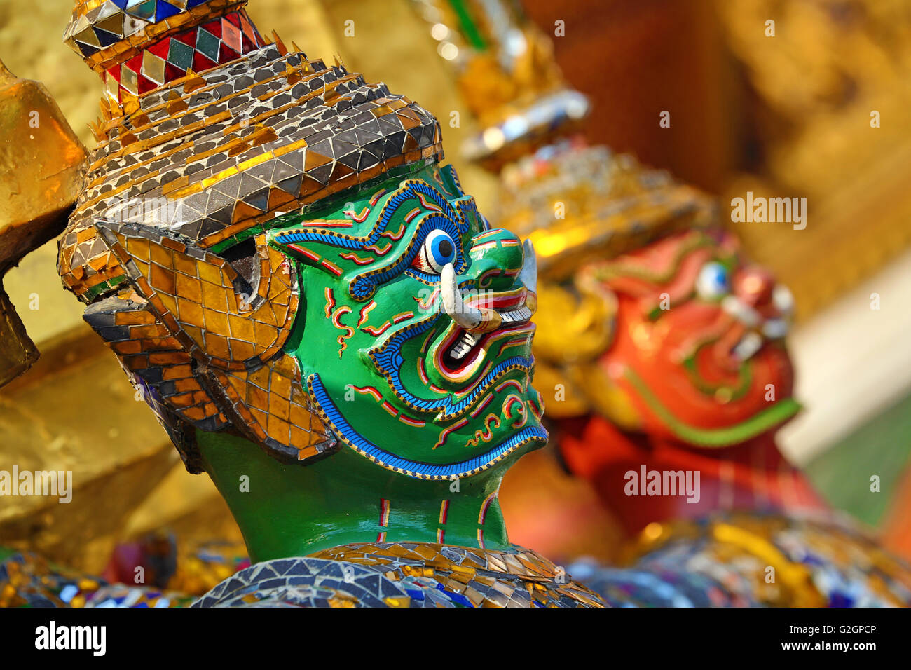 Yaksha Demon Statue at Wat Phra Kaew Temple complex of the Temple of ...