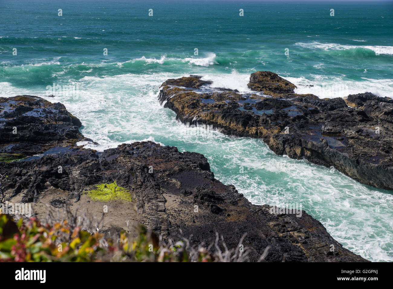 Devil's Churn formation on the Oregon Coast. Cape Perpetua Scenic Area ...