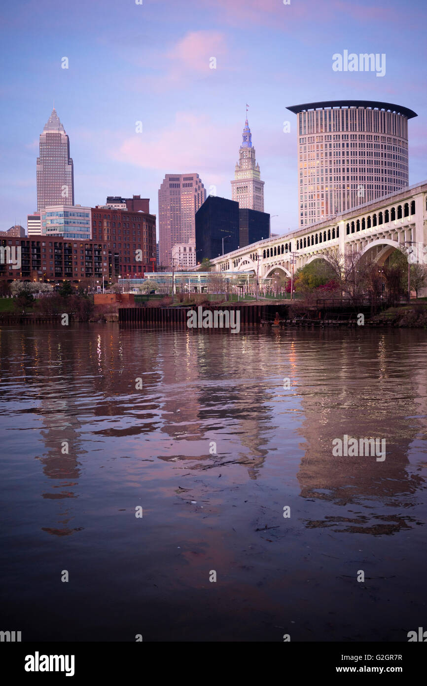 Spectacular color on the river downtown in Ohio Stock Photo - Alamy