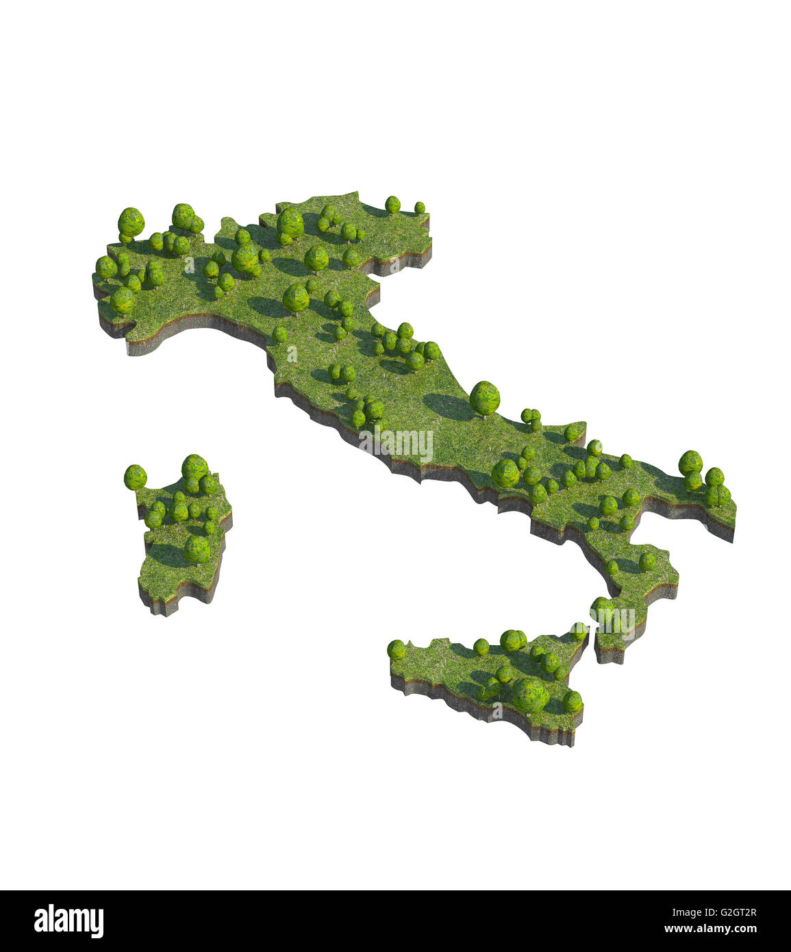 3d italy green map hi-res stock photography and images - Alamy