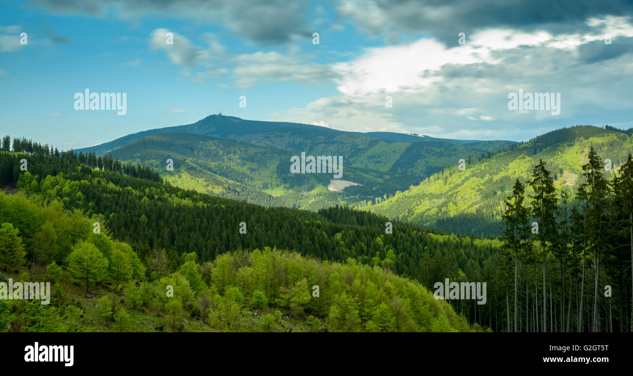 The highest hill Lysa Hora in czech mountains Beskydy Stock Photo - Alamy