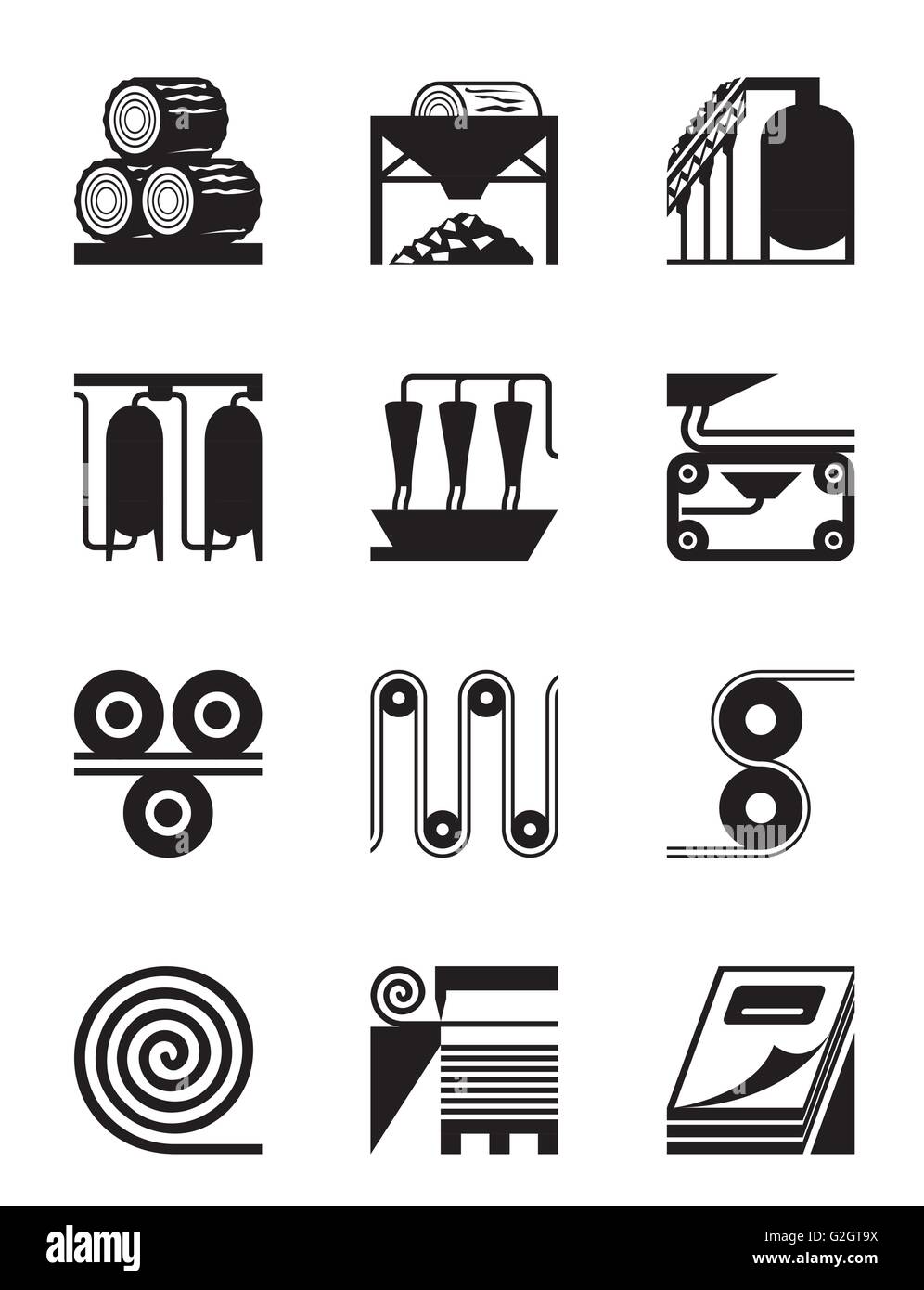 Wood pulp production Stock Vector Images - Alamy