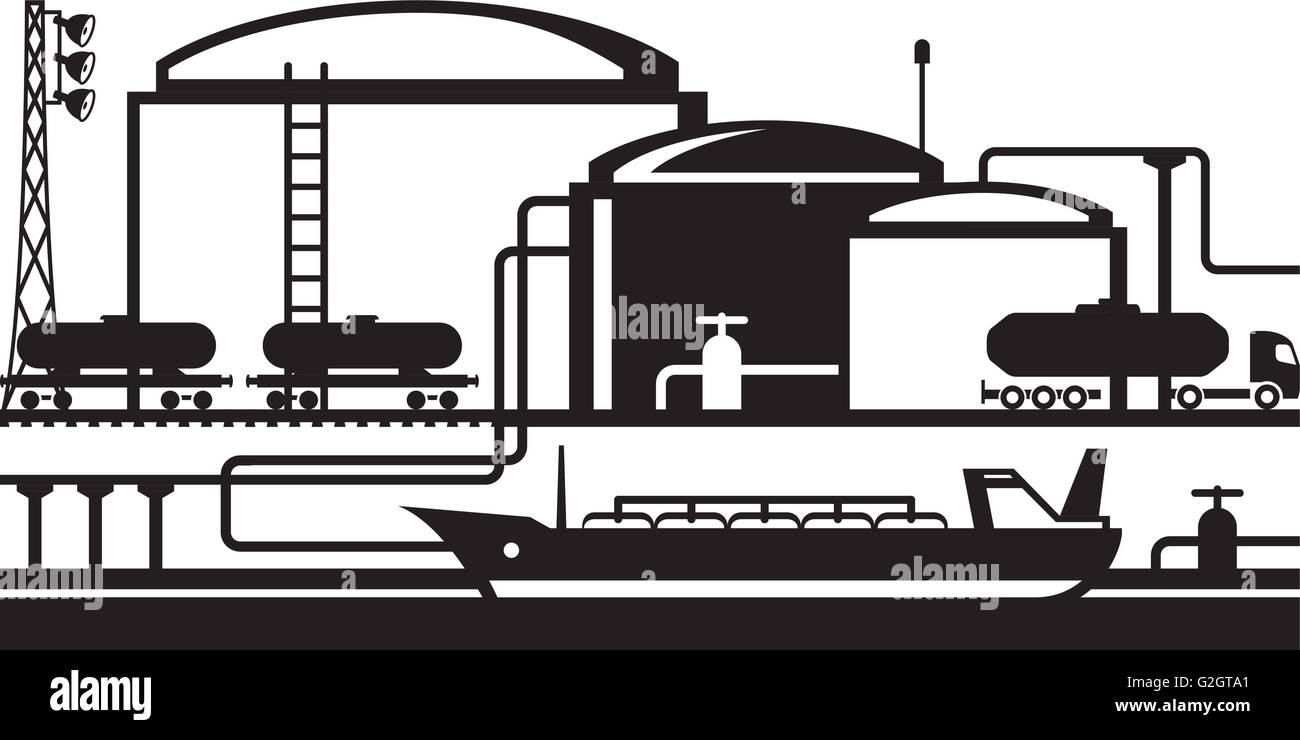 Storage tanks installation Stock Vector Images - Alamy
