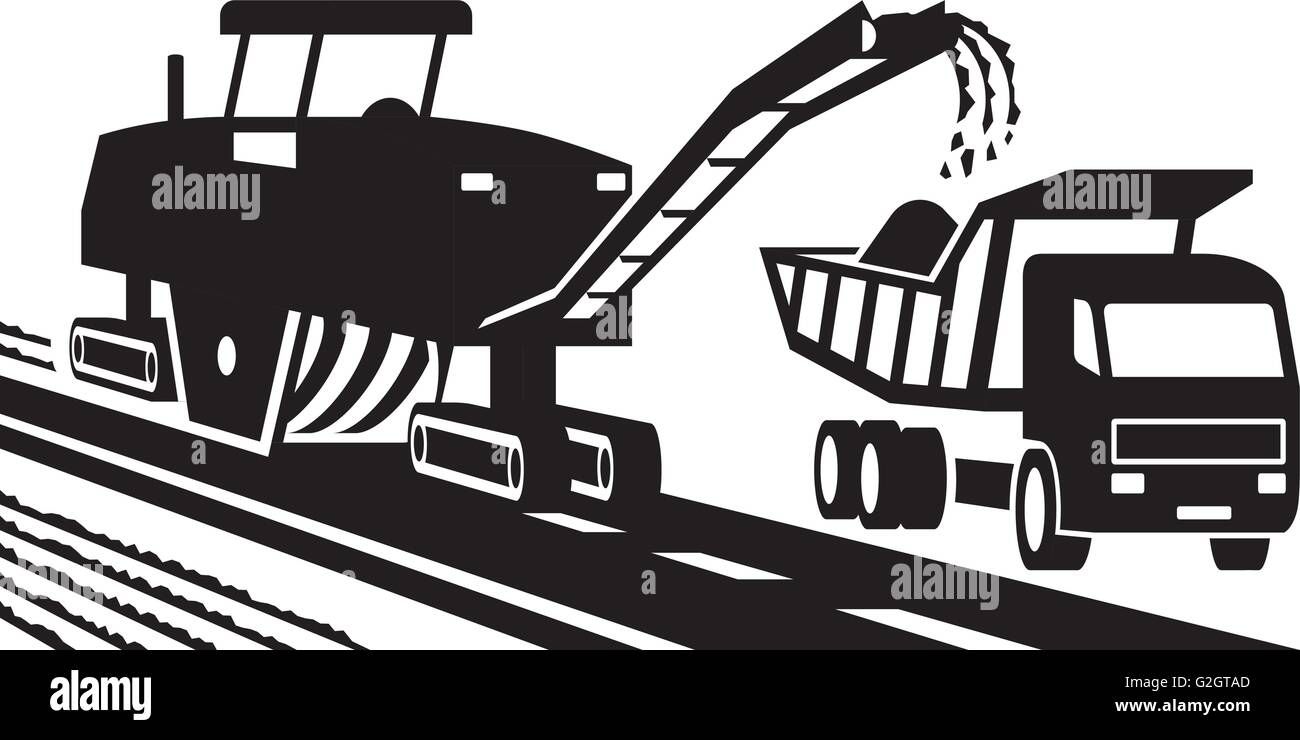 Asphalt milling machinery - vector illustration Stock Vector Image ...