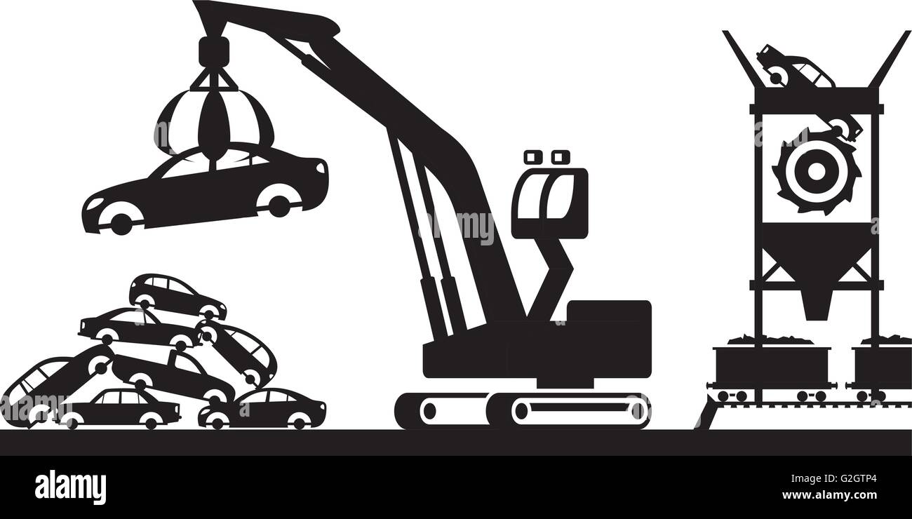 Collection and processing of scrap - vector illustration Stock Vector ...