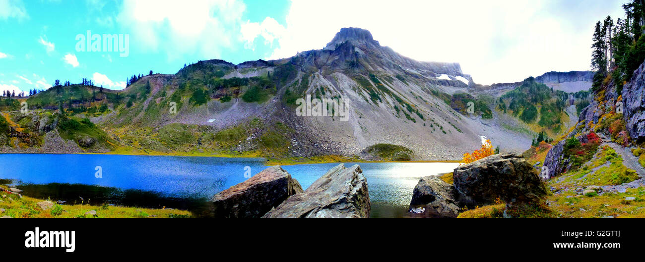 Amazing Colorful Bagley Lake panorama view in Mt Baker 1 Stock Photo ...