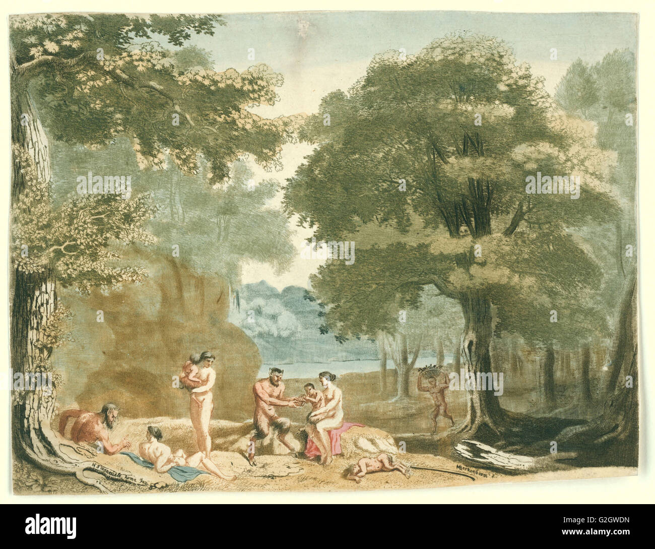 Nymphs and satyrs in a landscape, Martinus Berkenboom, c. 1650 - c ...
