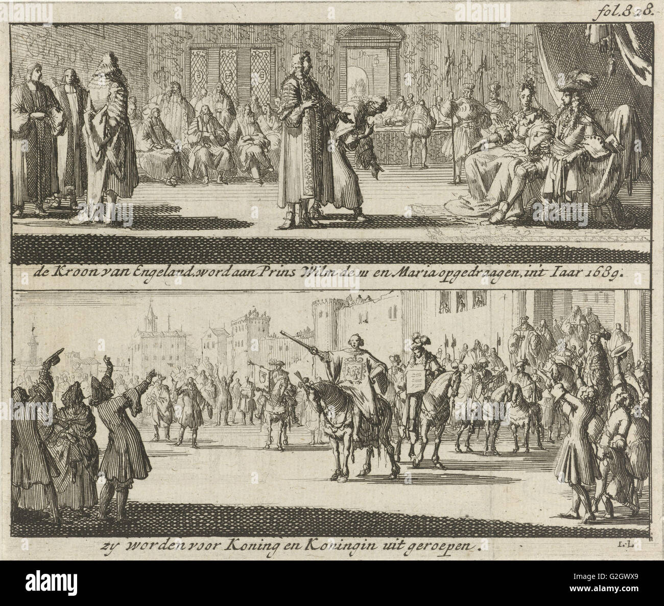 William And Mary Proclaimed King And Queen Of England 1689 Jan Luyken