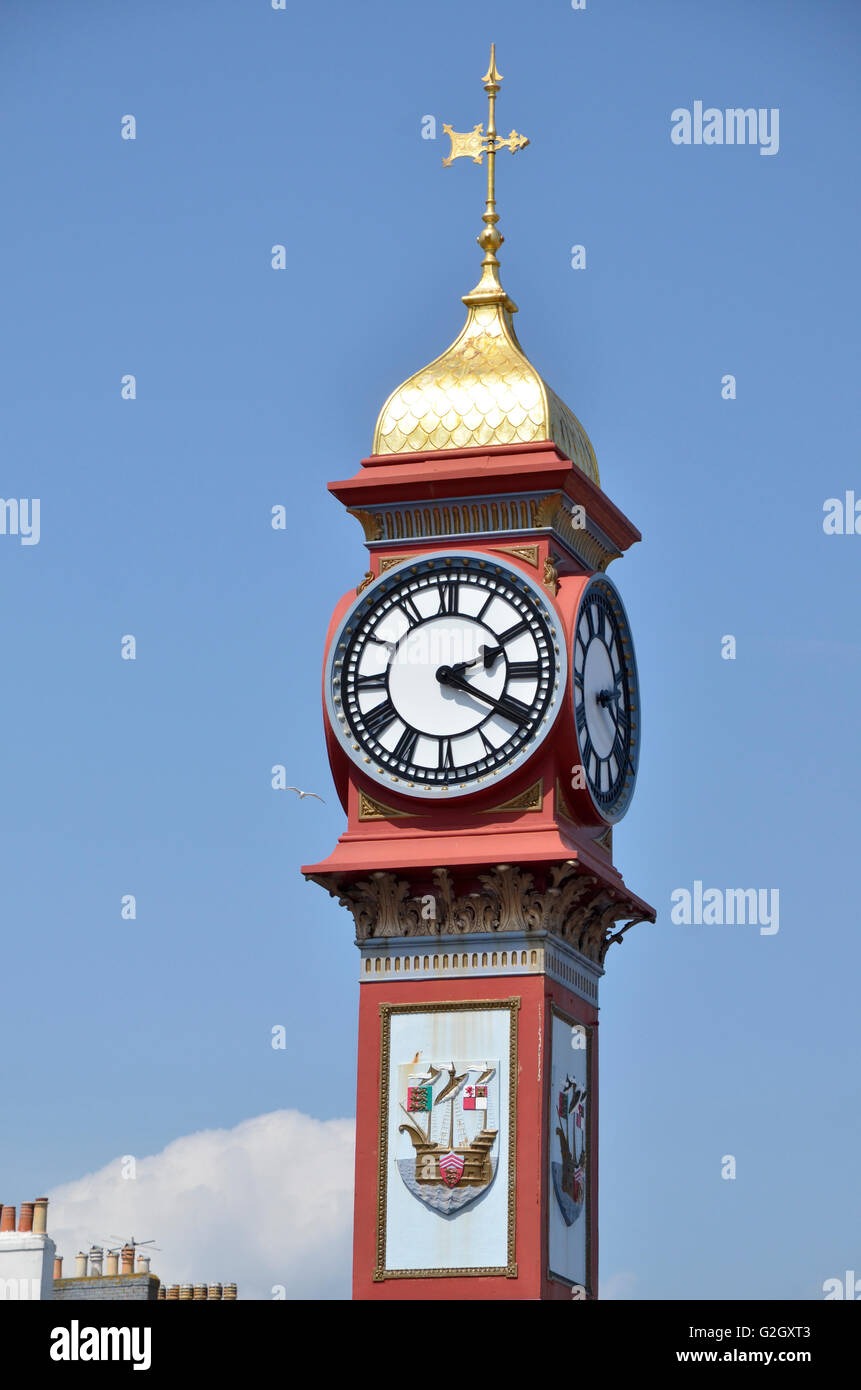 The Queen Victoria Jubilee Clock on th Esplanade at Weymouth in Dorset ...