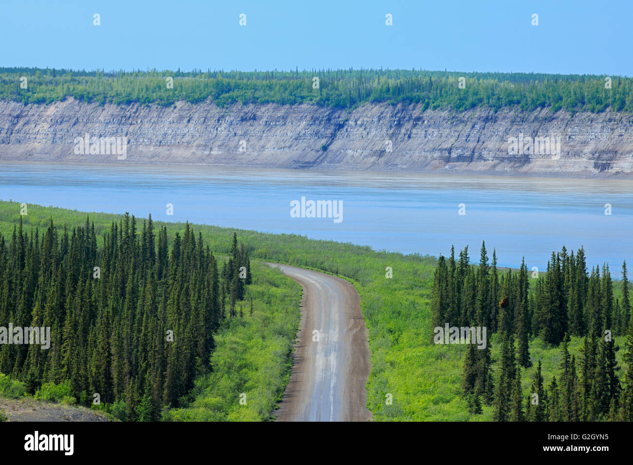 The Dempster Highway Arctic Red River (Mackenzie River) 100 Kms south ...