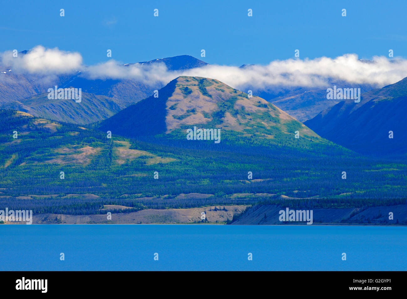 Reflection of the Ruby Ranges in Kluane Lake Kluane National Park Yukon ...