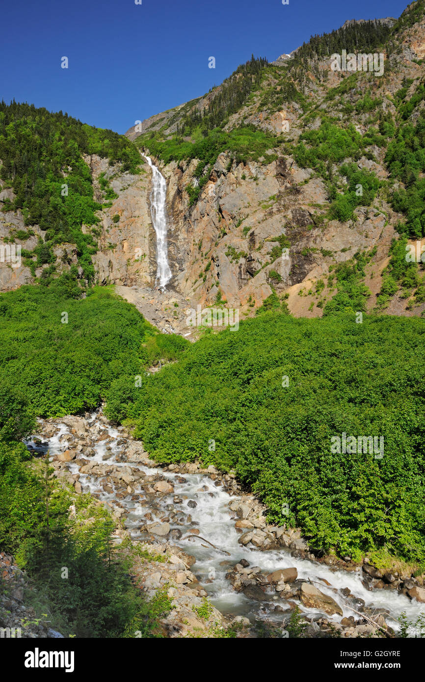 Twin Falls (falls on the right) Smithers British Columbia Canada Stock ...