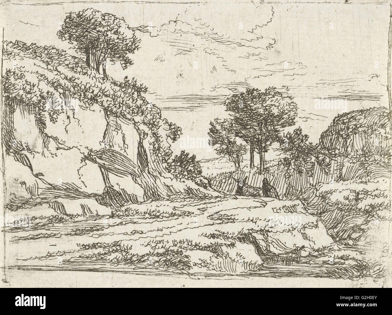 Rocky Landscape with donkey herder, Jan van Ossenbeeck, 1647 - 1674 ...