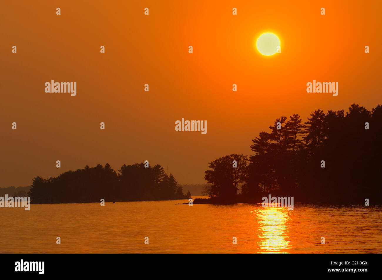 Sunset on Lake Muskoka Muskoka Beach Ontario Canada Stock Photo - Alamy