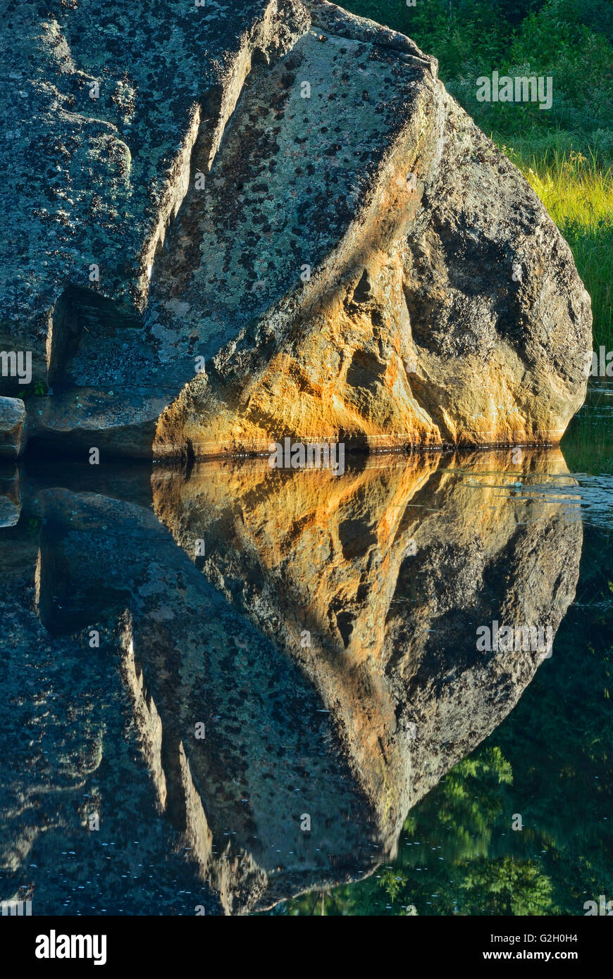 Rock reflection at Lake Opeongo Algonquin Provincial Park Ontario ...