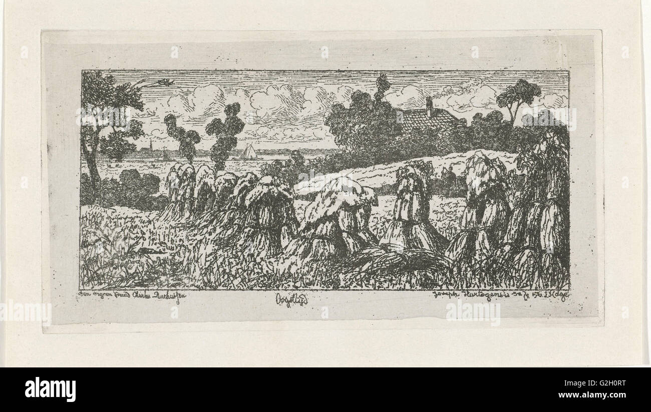 Landscape with sheaves, Joseph Hartogensis, Charles Rochussen, 1856 ...