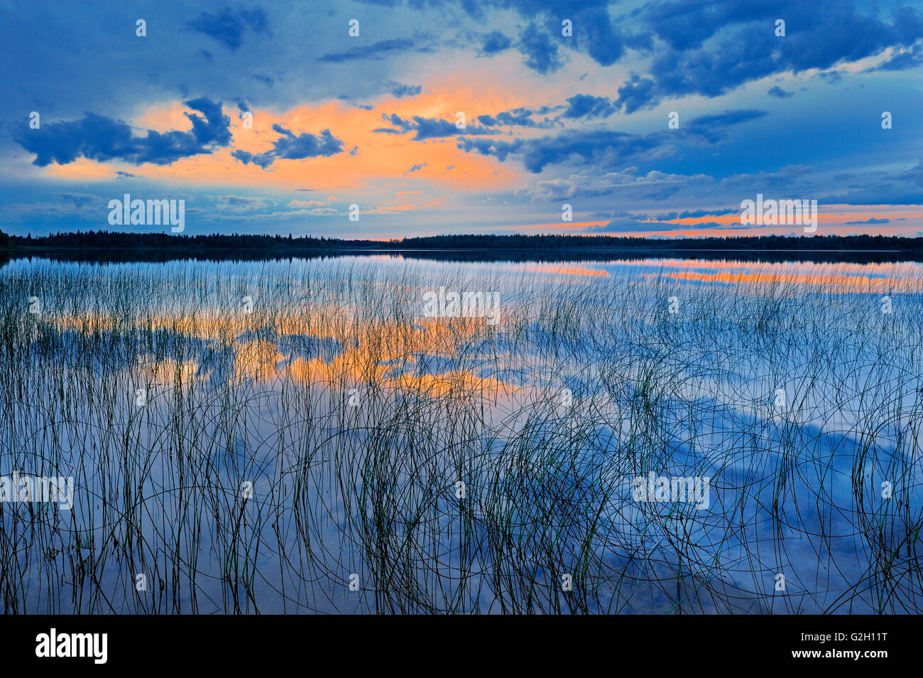 Sunset on Carey Lake Hearst Ontario Canada Stock Photo - Alamy