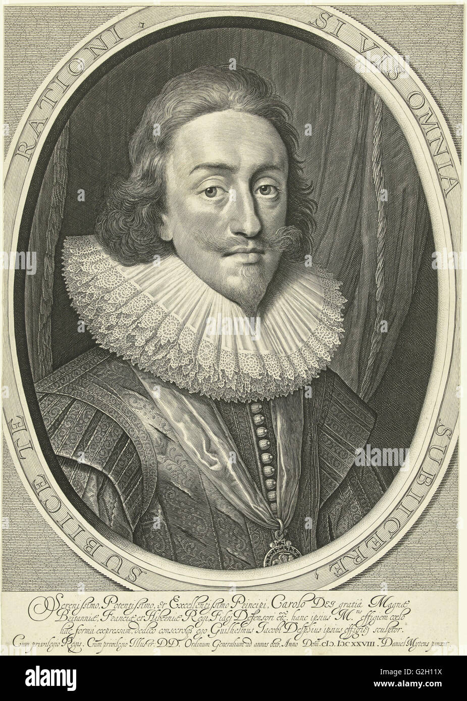 Portrait of Charles I, king of England in oval, Willem Jacobsz. Delff ...