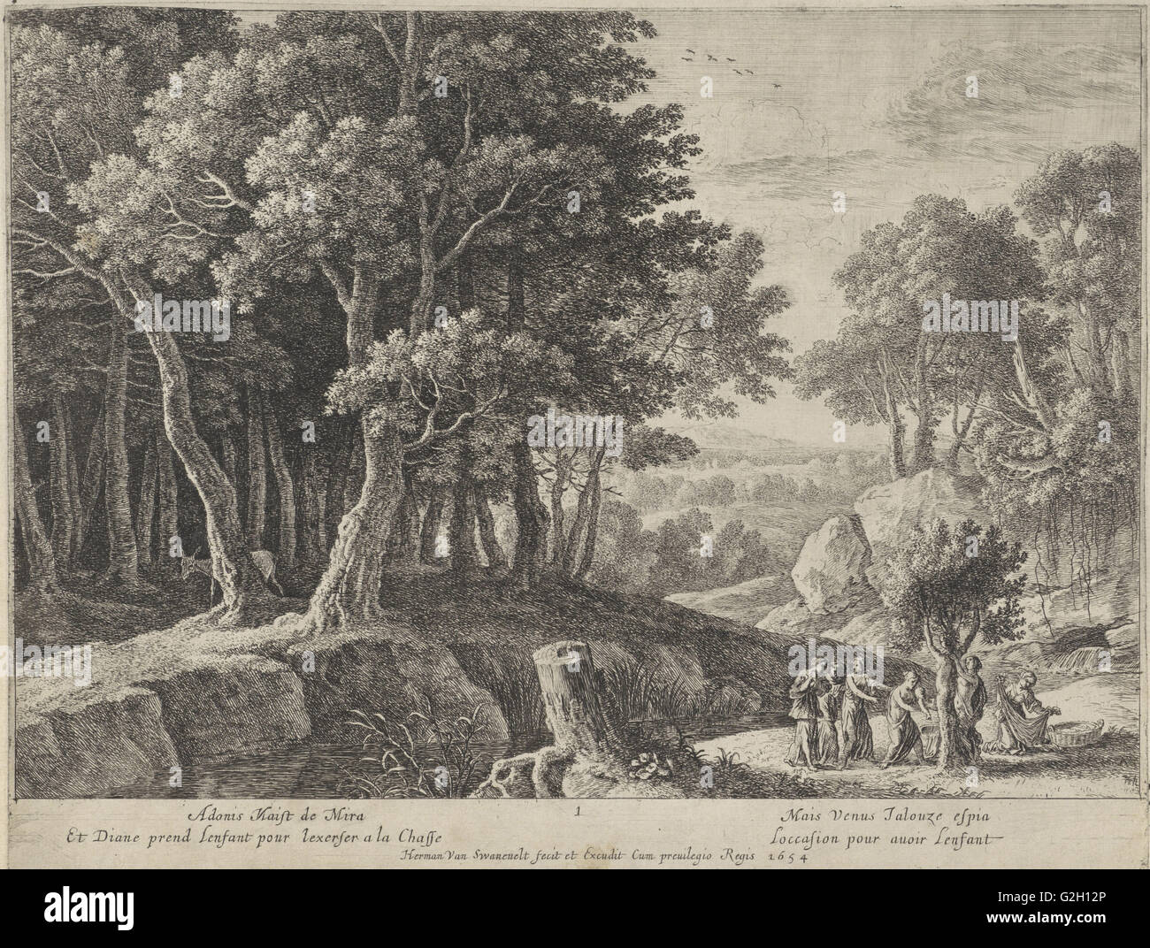 Birth of Adonis, Herman van Swanevelt, 1654 Stock Photo - Alamy