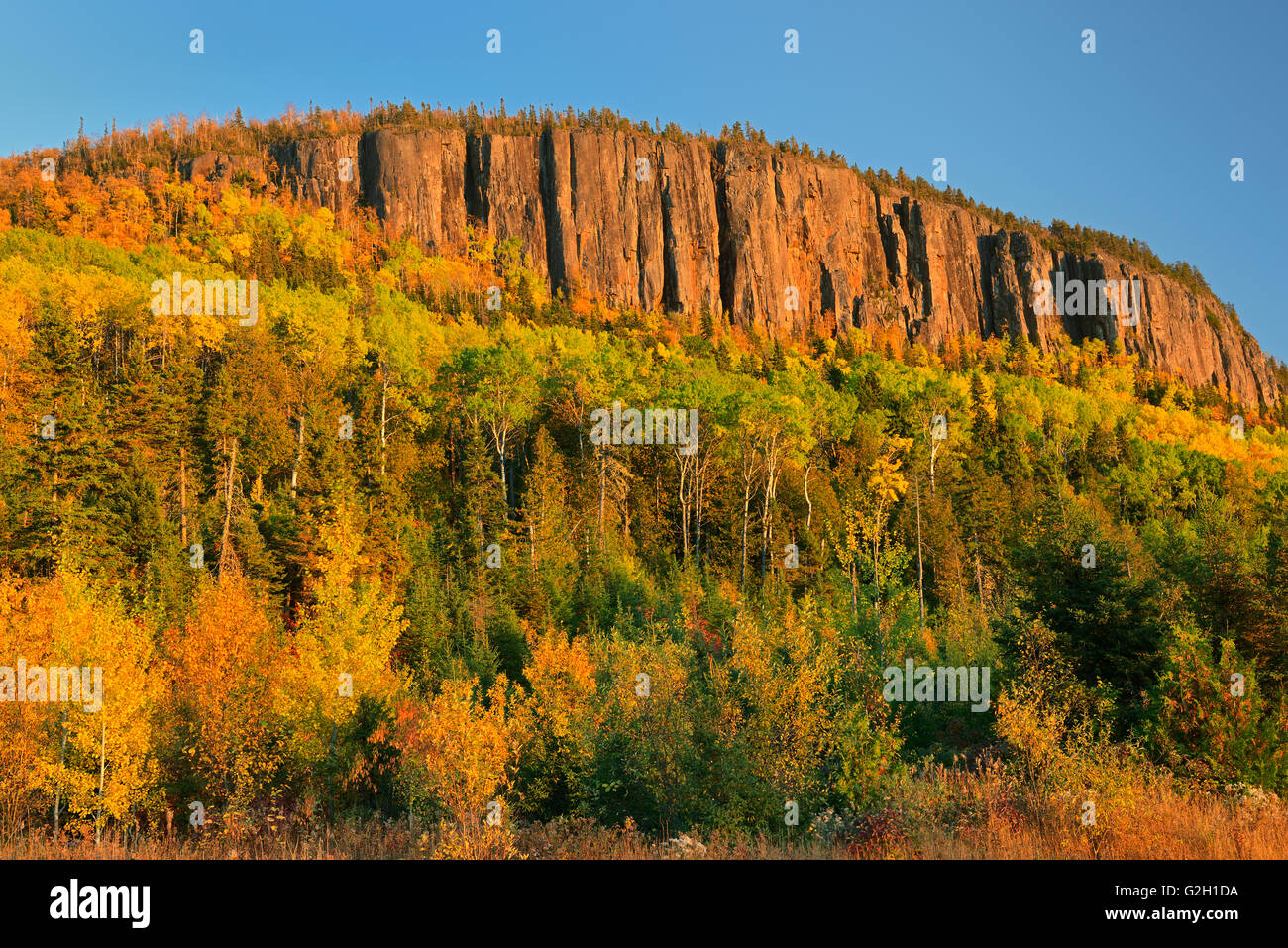 Diabase sill on shore of Lake Superior near Dublin Ontario Canada Stock ...