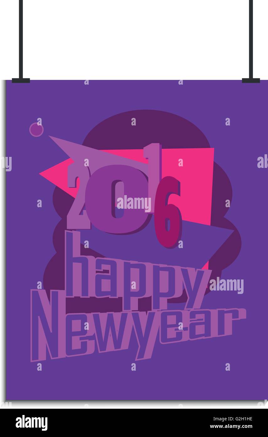 Happy New Year Poster. Vector illustration. 2016 Stock Vector Image ...