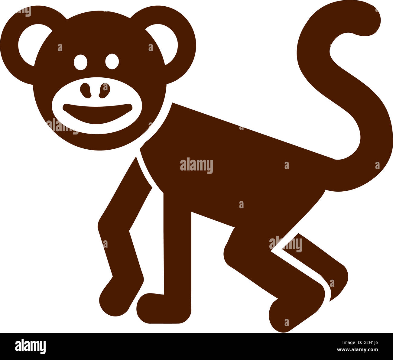 Simple Monkey icon Stock Photo - Alamy