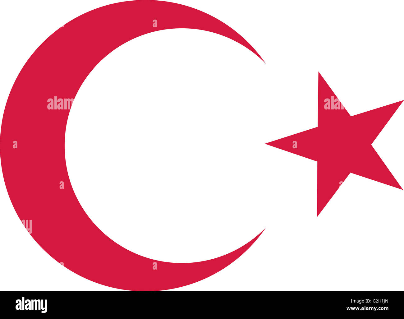 Moon and star of turkey flag Stock Photo - Alamy