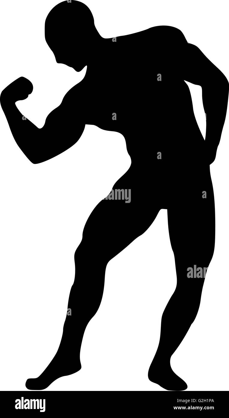Muscle Training Silhouette Stock Photo - Alamy
