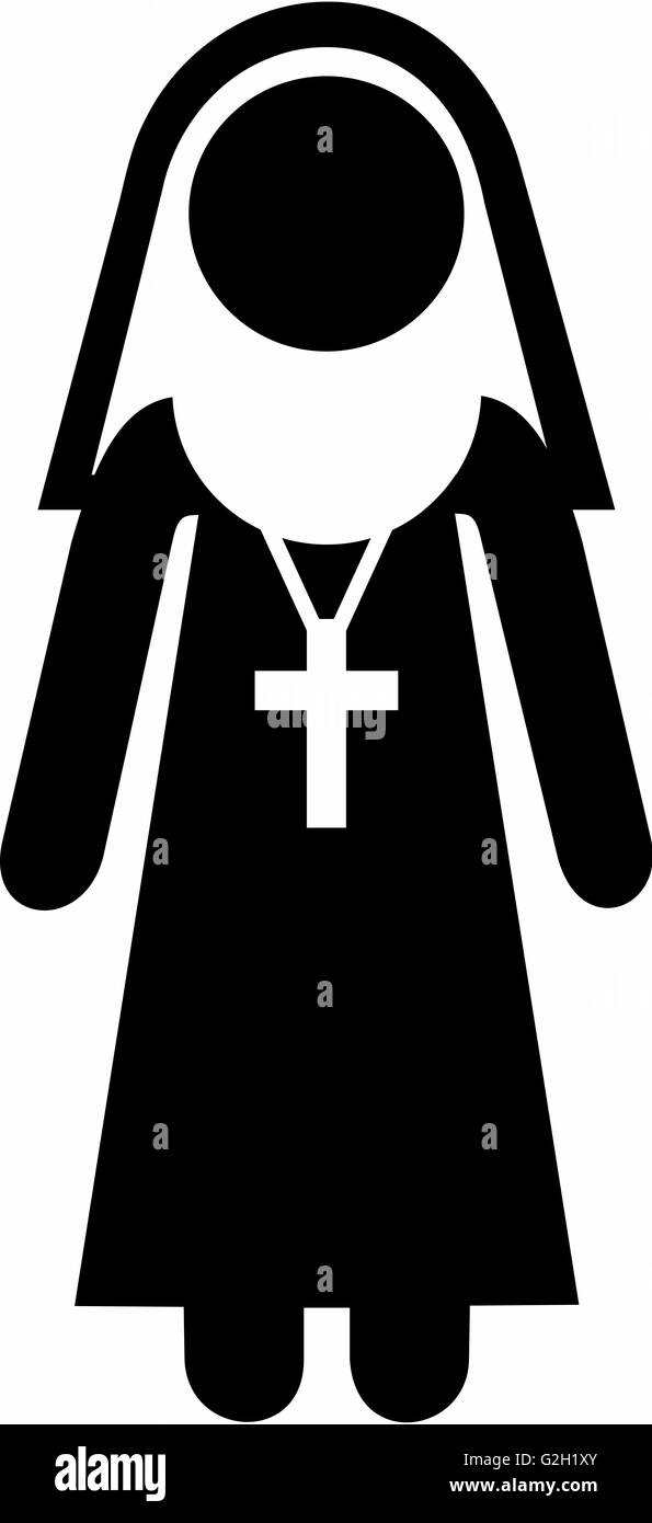 Nun Pictogram Symbol Stock Photo - Alamy