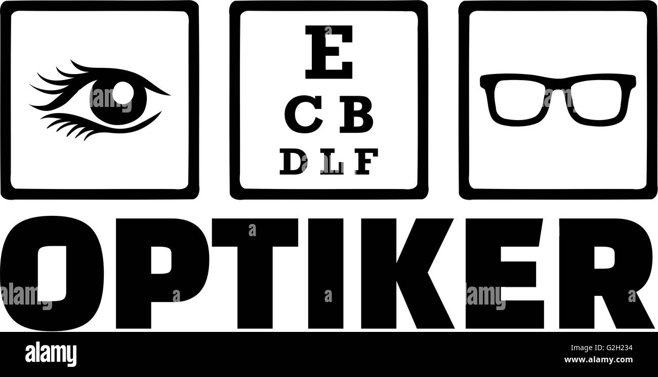 Optician Icons Eye Optiker Stock Photo - Alamy