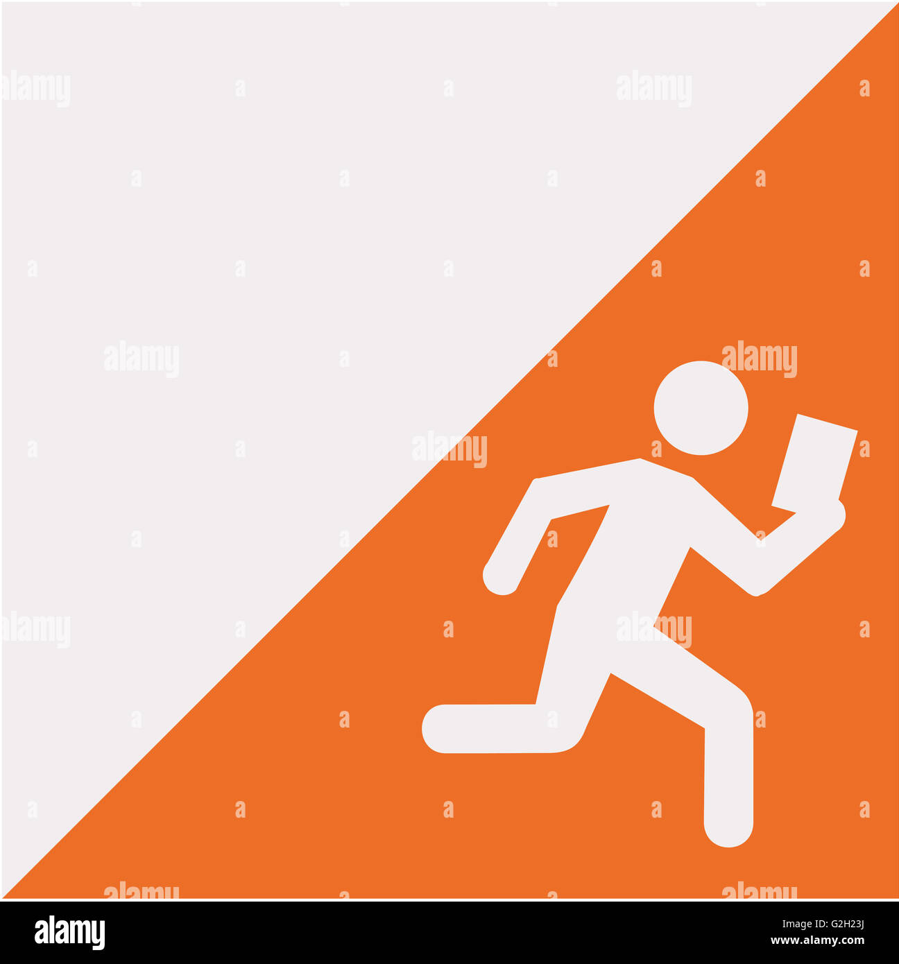 Orienteering flag with pictogram Stock Photo - Alamy