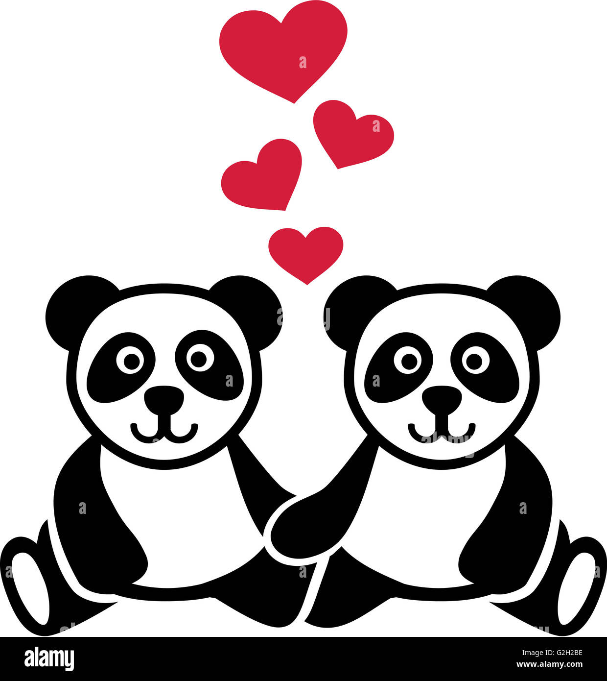 Two Pandas in love Stock Photo - Alamy