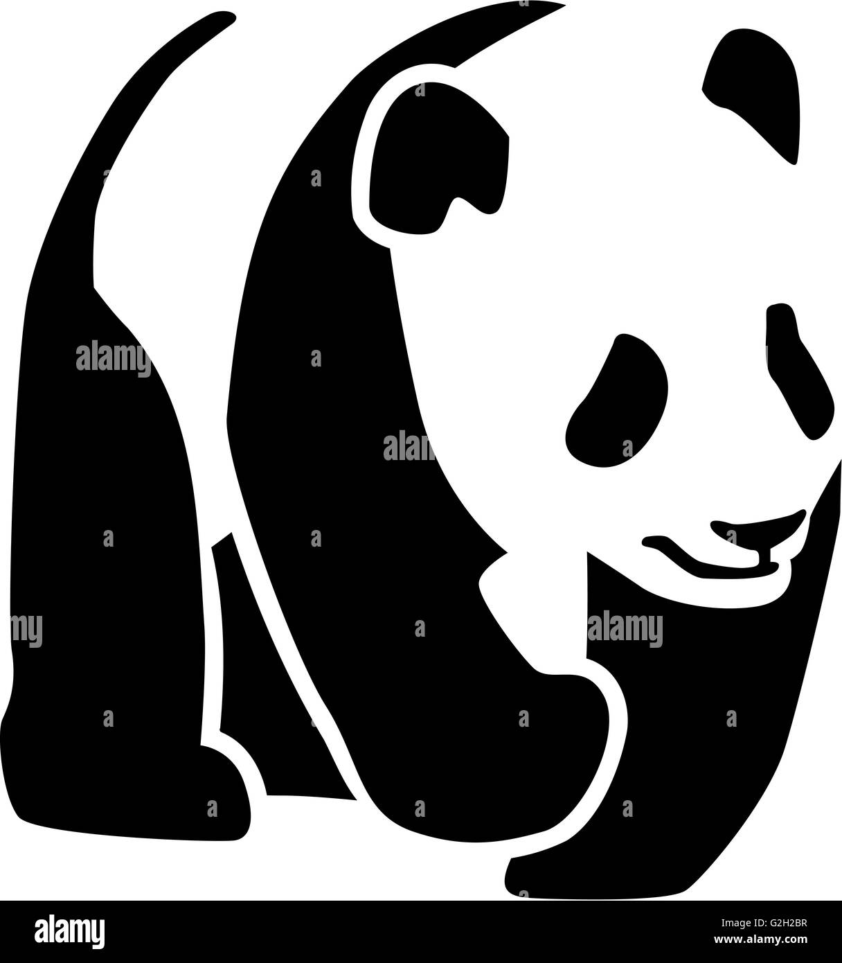 Panda Face Silhouette